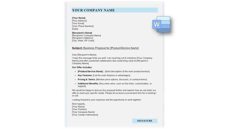 Business Proposal Template – Editable Proposal for Startups ...