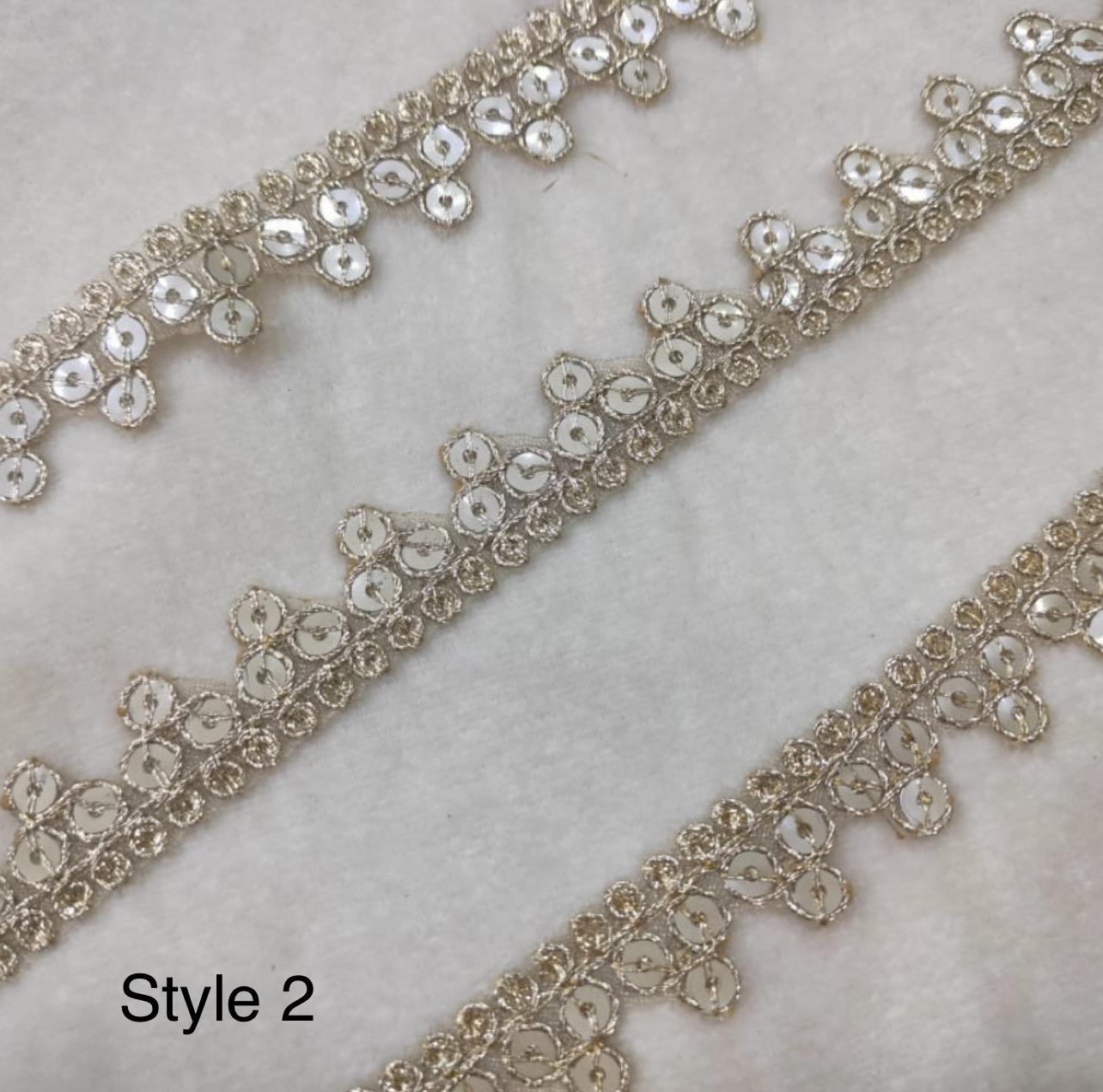 Golden Chords Embroidered Laces and Trims | Rose Gold | Golden | Silver ...