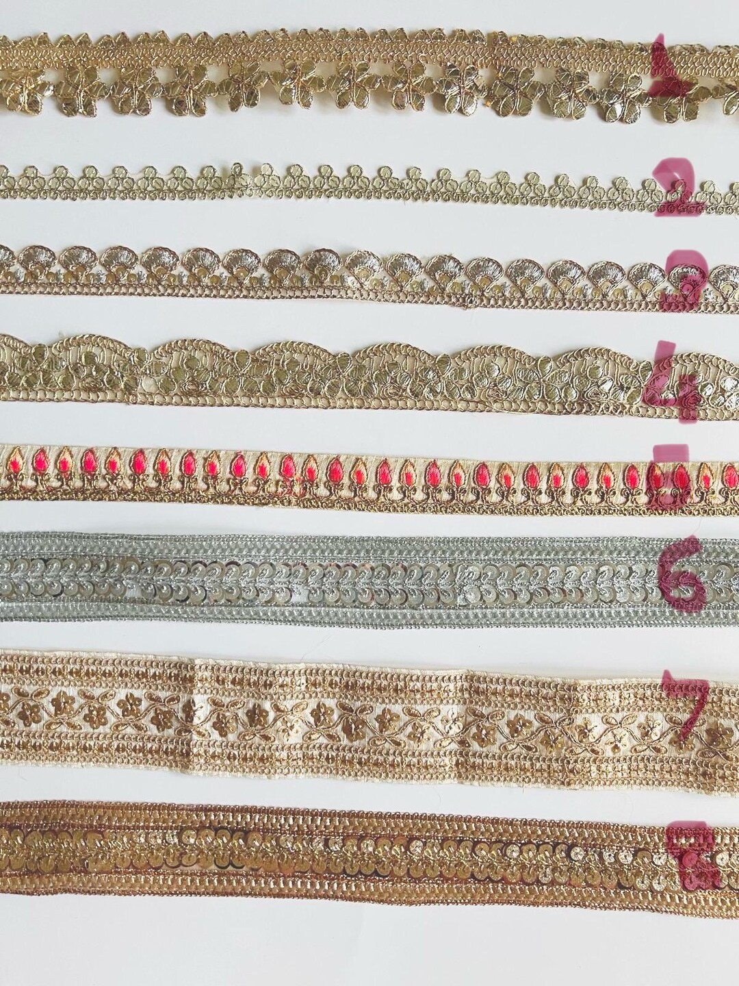 Golden Chords Embroidered Laces and Trims | Rose Gold | Golden | Silver ...