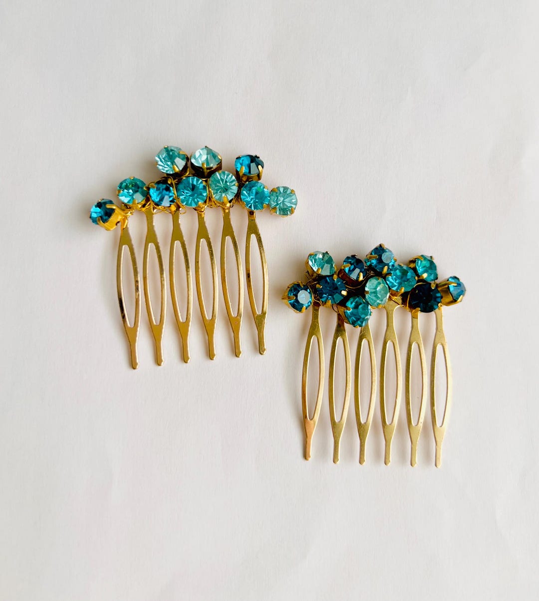 Shades of Aqua Hair Combs | Aqua Blue | Prom Hair Comb | Party Hair ...