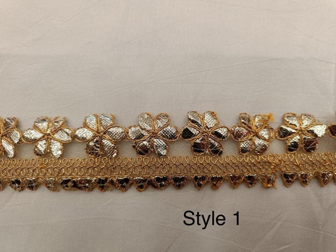 Golden Chords Embroidered Laces and Trims | Rose Gold | Golden | Silver ...