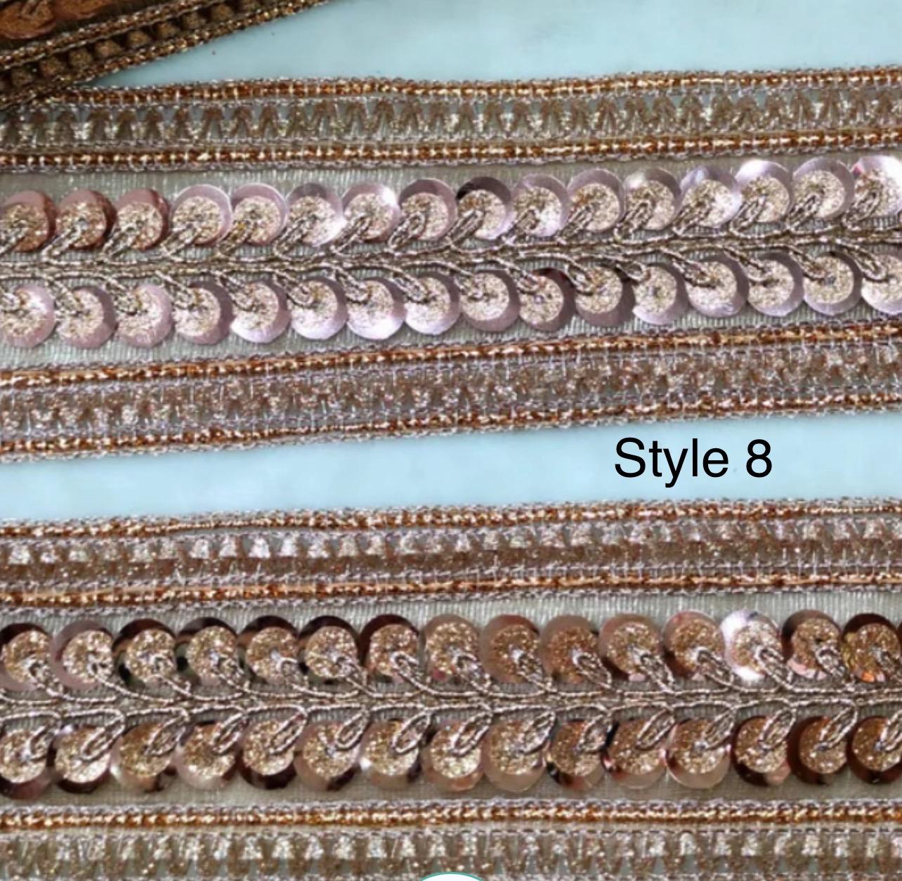 Golden Chords Embroidered Laces and Trims | Rose Gold | Golden | Silver ...