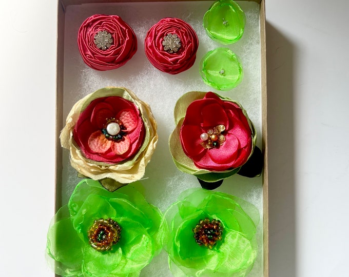 10 Champagne Flowers, Satin Flowers, Fabric Flowers, Applique, Craft ...