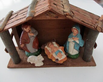 Wooden creche | Etsy