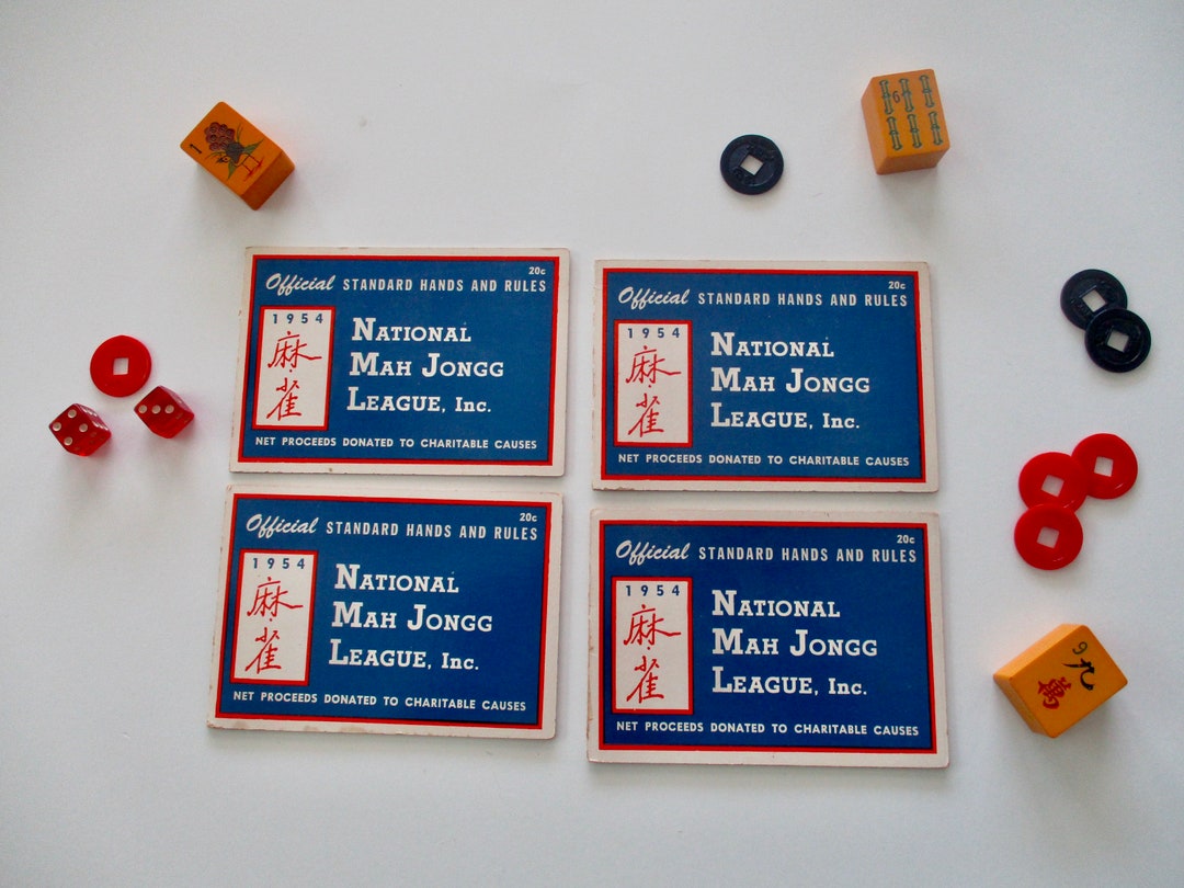 Set of Four 50s Vintage Mah Jongg Cards - Standard Hands and Rules ...
