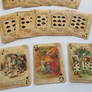 Alice in Wonderland 13 Playing Cards...new, Unused, Spades Suit - Etsy