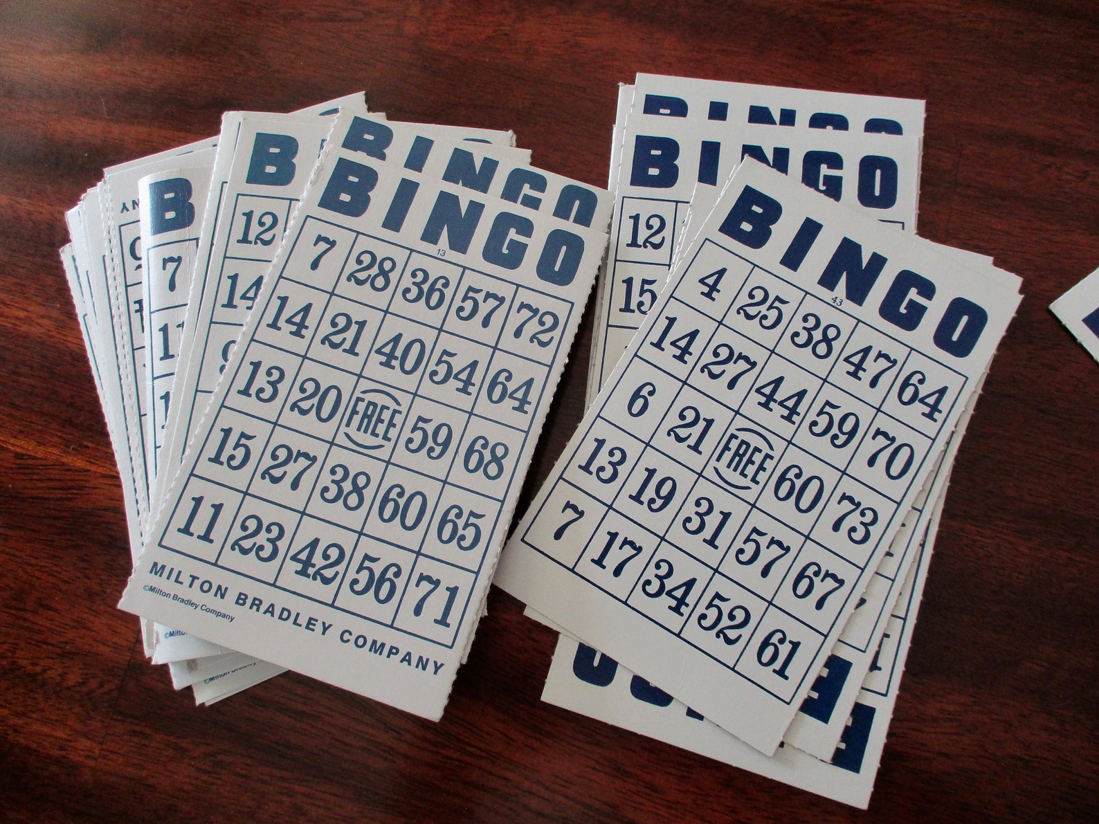10 Bingo Cards Vintage Cardboard FREE Space Blue - Etsy
