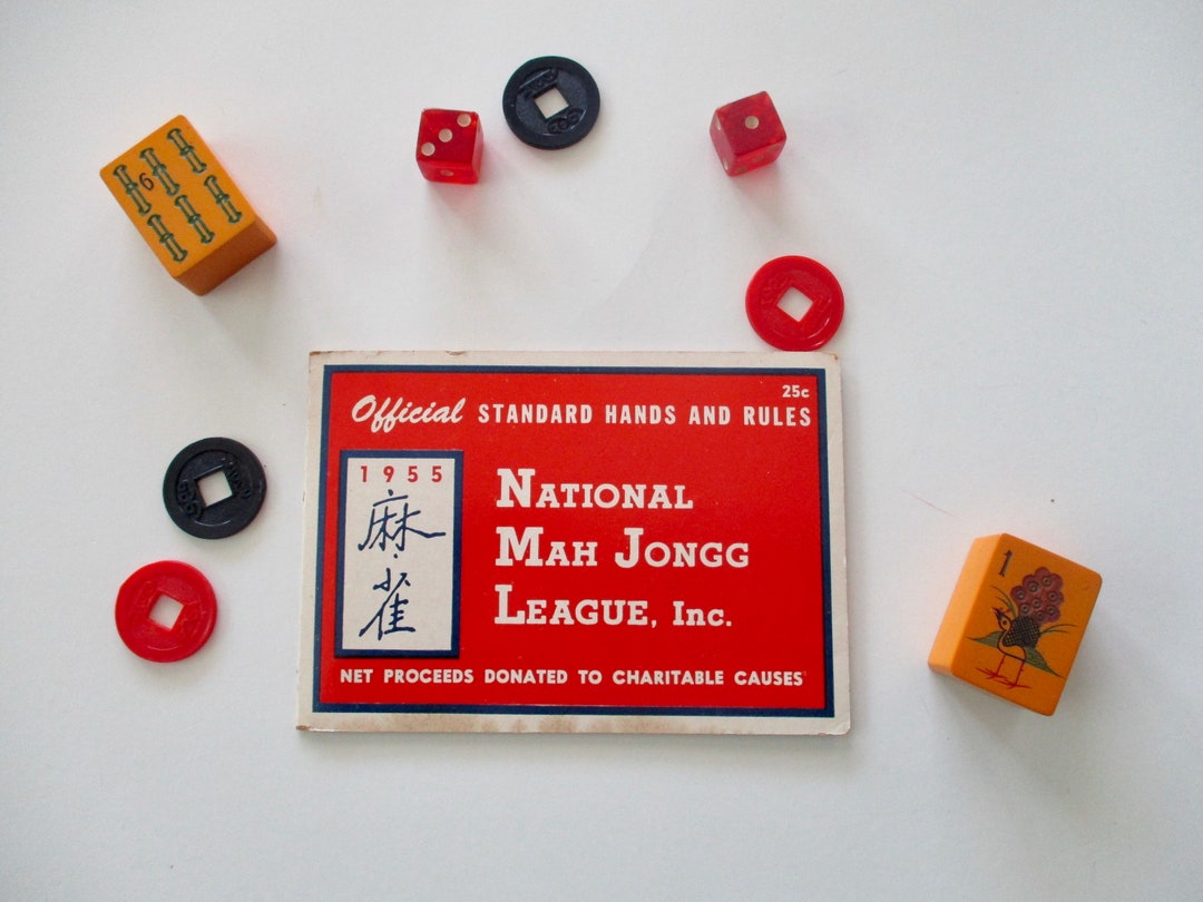 50s Vintage Mah Jongg Card - Standard Hands and Rules, National Mah ...