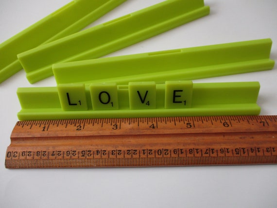 Set of Scrabble lime green game tile trays 4 plastic trays | Etsy