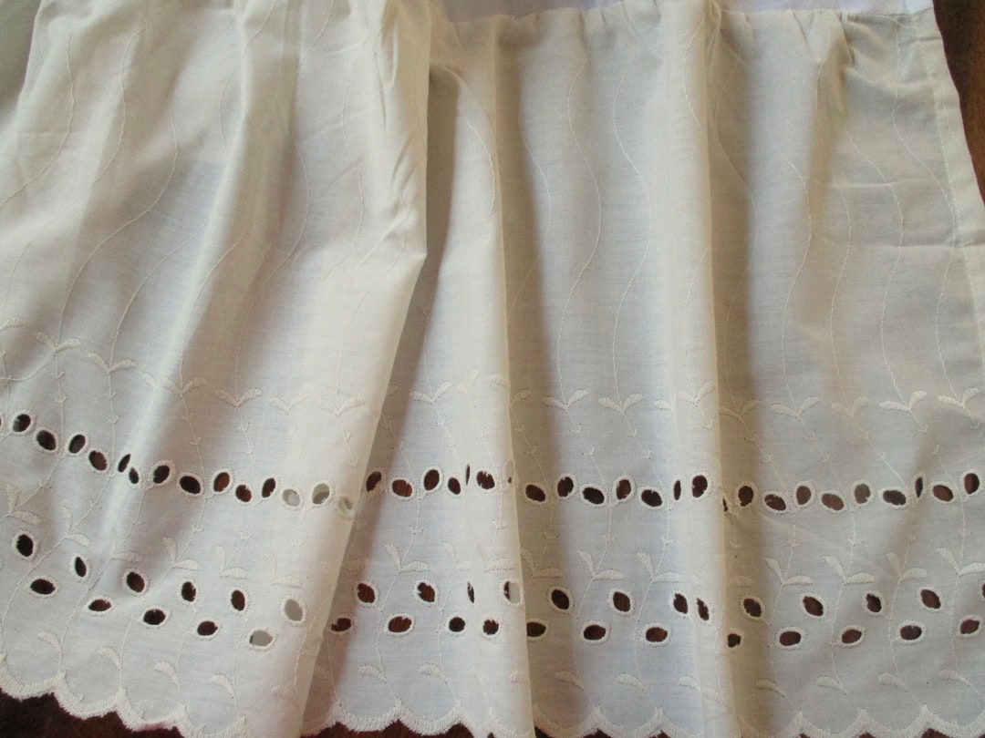 Twin Eyelet BEDSKIRT Beige, Dust Ruffle, Embroidered, Cotton Blend ...
