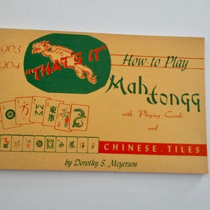 60s Vintage Mah Jongg That's It How to Play Mah Jongg Instruction Book ...