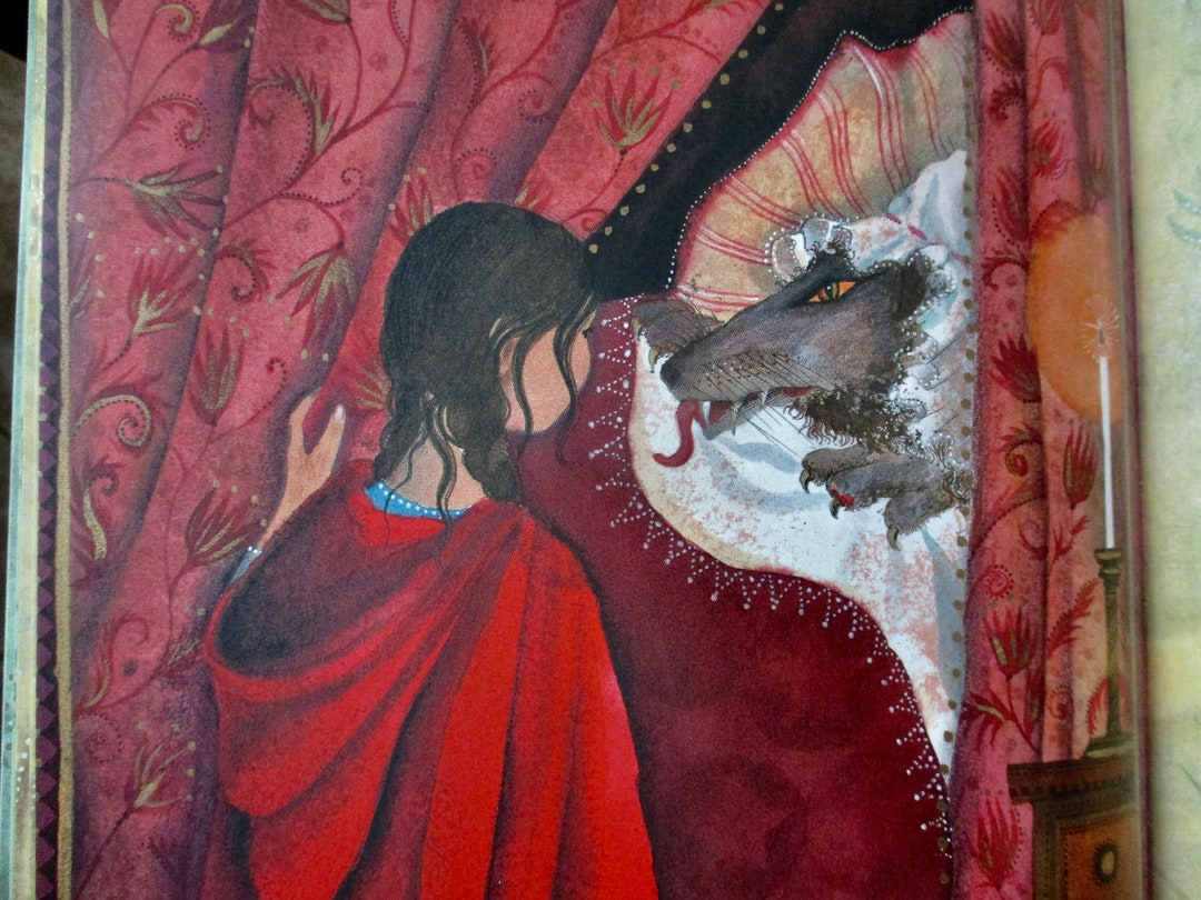 Vintage Book - Fairytales - Illustrated by Jane Ray, Hardcover, Red ...