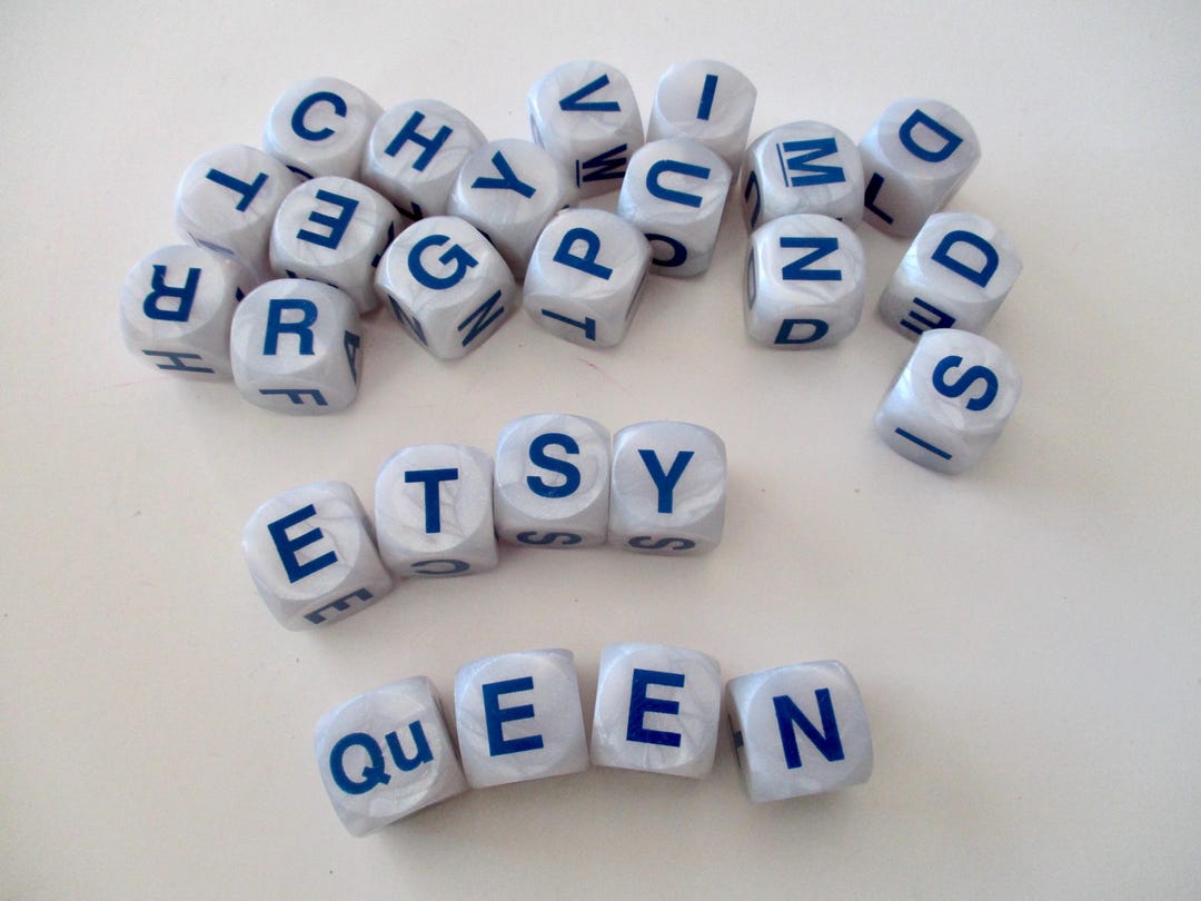 Vintage Dice 25 Pieces Boggle Game, Letters, Replacement Dice, Alphabet, Words, Assemblage ...