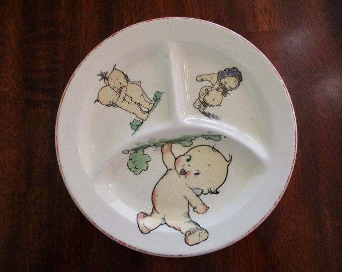 1930s Vintage Kewpie Doll Child's Plate Roma Pottery, Divided Plate ...