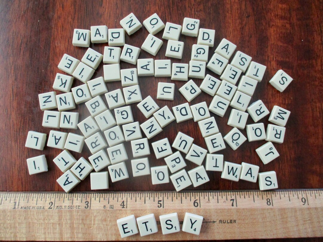 100 Tiny Scrabble Travel Tiles - Ivory Colored Plastic, Replacement ...