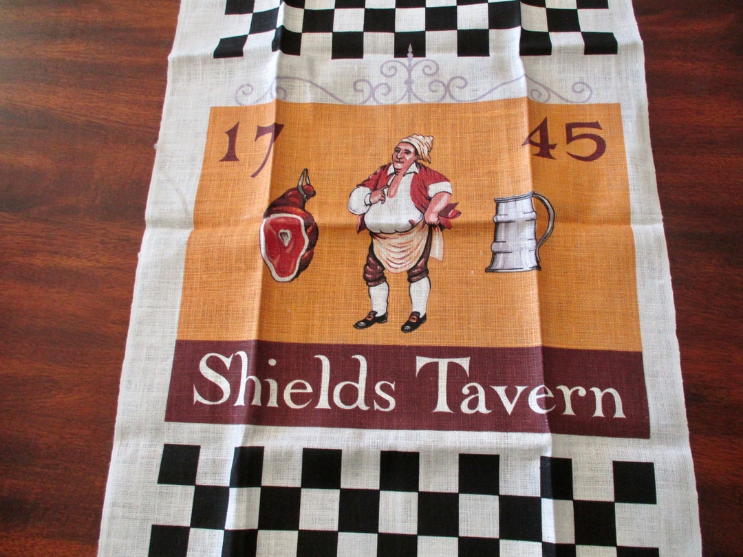 Linen Dish Towel- Shield's Tavern, Unused, Vintage 80s - Etsy