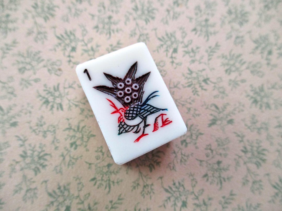 One Mah Jongg Bamboo and Plastic Tile - Chinese, Ancient Game, Asian ...