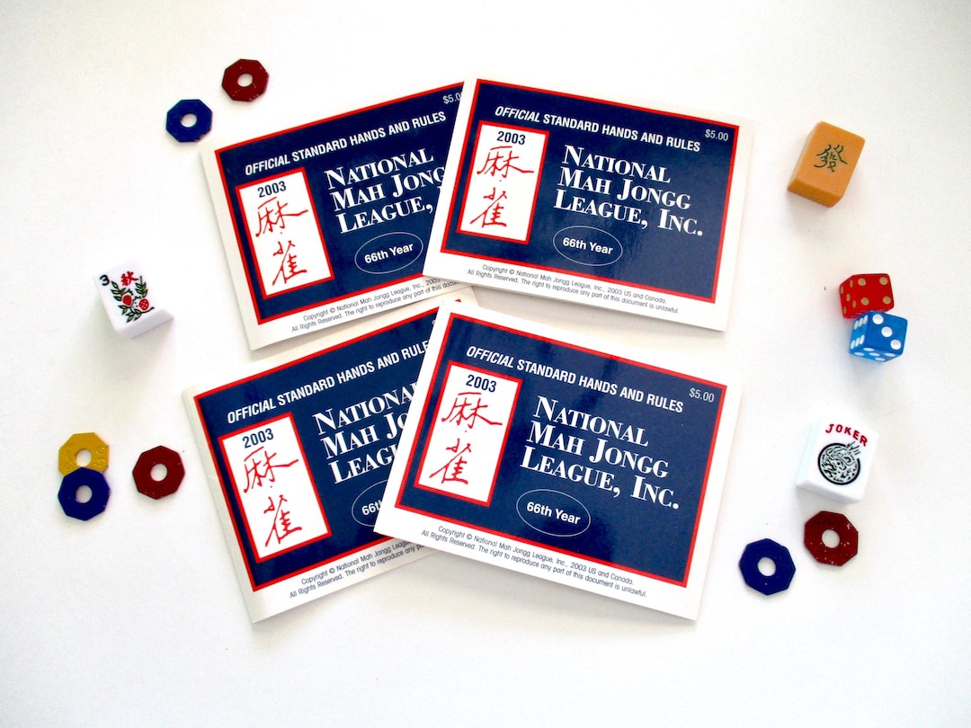 Set of Four Vintage 2003 Mah Jongg Cards - Standard Hands and Rules ...