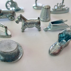 10 Vintage Monopoly Game Markers - Scottie Dog, Race Car, Iron, Thimble ...