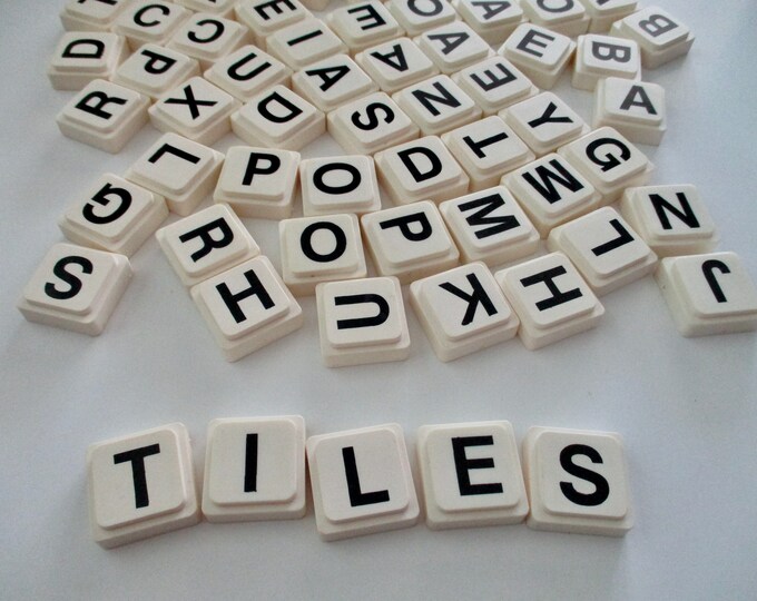 Large Plastic Letter Tiles - 61 Pieces - Upwords, Black, White, Game ...