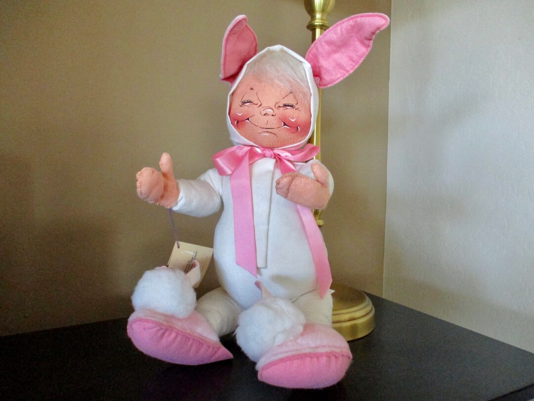 Annalee Easter Bunny Doll With Tag - 14" When Sitting, Doll With Bunny ...