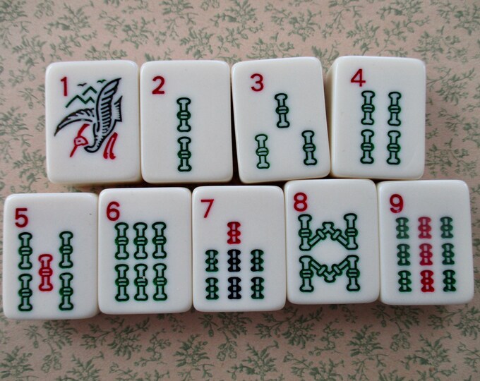 W0182 Vintage Mahjong Tiles / Ivory White Mahjong Game/full Set ...