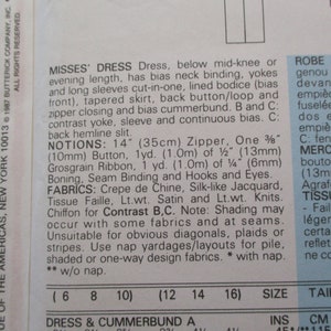 80s Vogue Uncut Pattern 7098 - Evening, Formal, Yoke, Dress, Size 6-8 ...