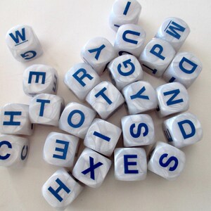 Vintage Dice 25 Pieces Boggle Game, Letters, Replacement Dice, Alphabet ...