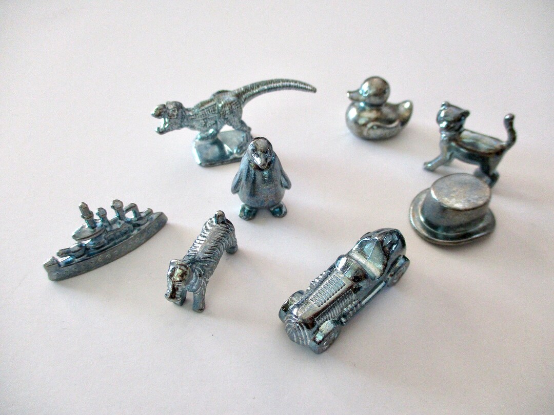 8 Monopoly Game Markers - T-rex, Scottie Dog, Cat, Penguin, Duck, Race ...