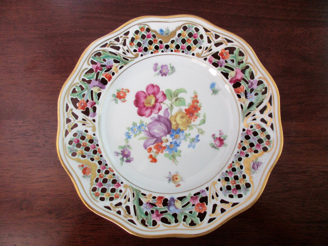 Vintage 40s Schumann Plate - Reticulated, Chateau, Bavaria, 7.5" Plate ...