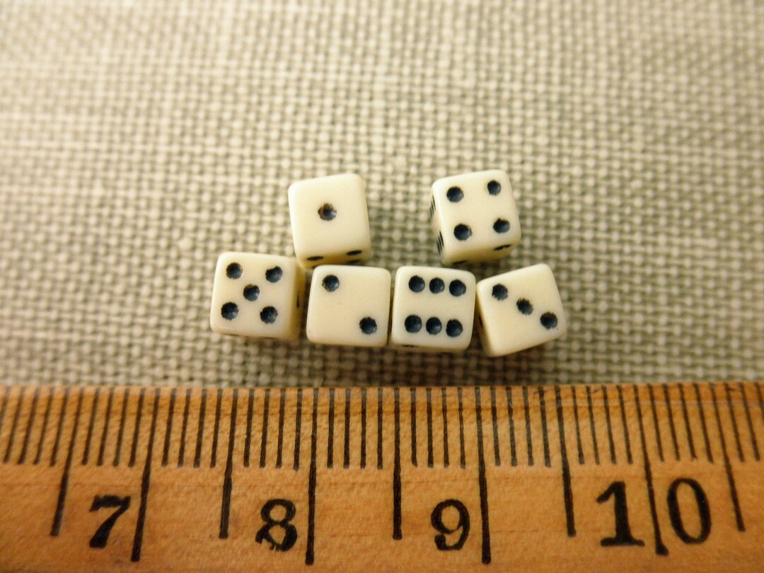 Tiny Dice - 6 Pieces - Game Replacement, Ivory Colored, 5mm, Miniature ...