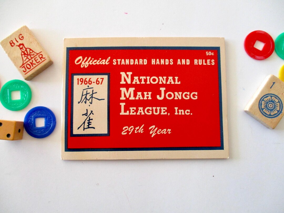 60s Vintage Mah Jongg Card: Standard Hands and Rules, National Mah ...