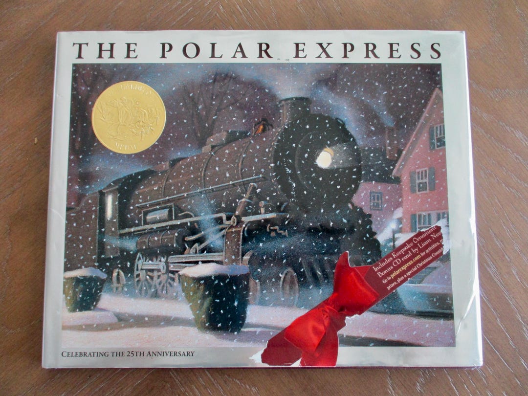 The Polar Express Book W/ Matching Gold Train Christmas Ornament, the ...