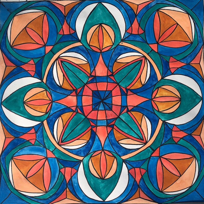 Square Mandala Coloring Pages Hand Drawn Mandala Designs 15 Printable ...