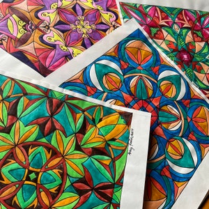 Square Mandala Coloring Pages Hand Drawn Mandala Designs 15 Printable ...