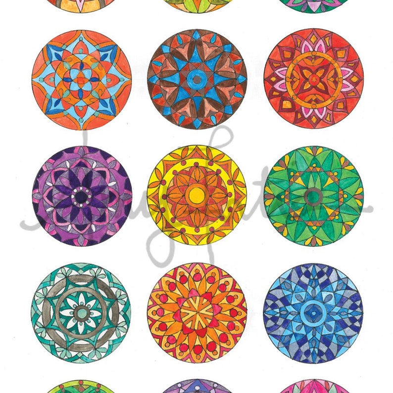 15 Mandalas Coloring Poster - Hand Drawn Design, 11 X 17 Inch, 80# Card ...