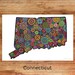 Connecticut Coloring Poster - Hand Drawn Mandala Design, 11 X 17 Inch ...