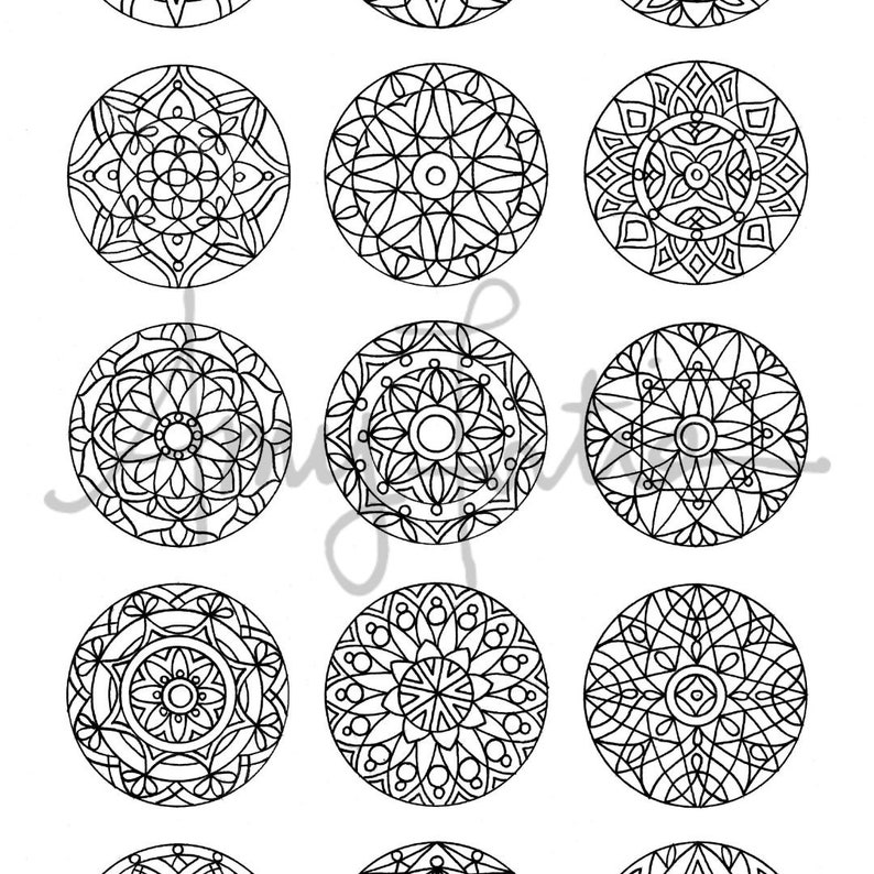 15 Mandalas Coloring Poster - Hand Drawn Design, 11 X 17 Inch, 80# Card ...
