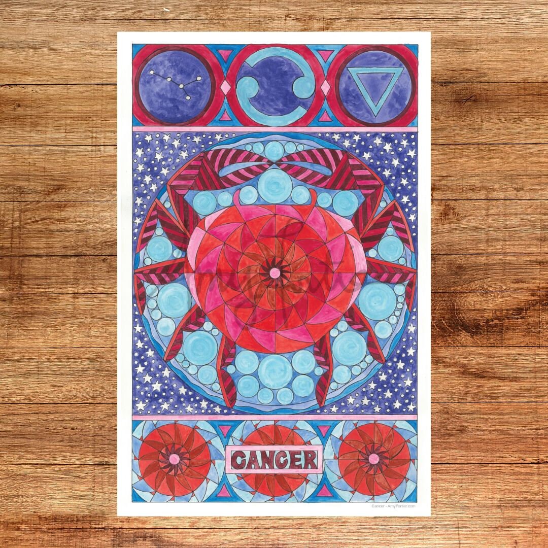 Cancer Coloring Poster - Hand Drawn Design, 11 X 17 Inch, 80# Card ...
