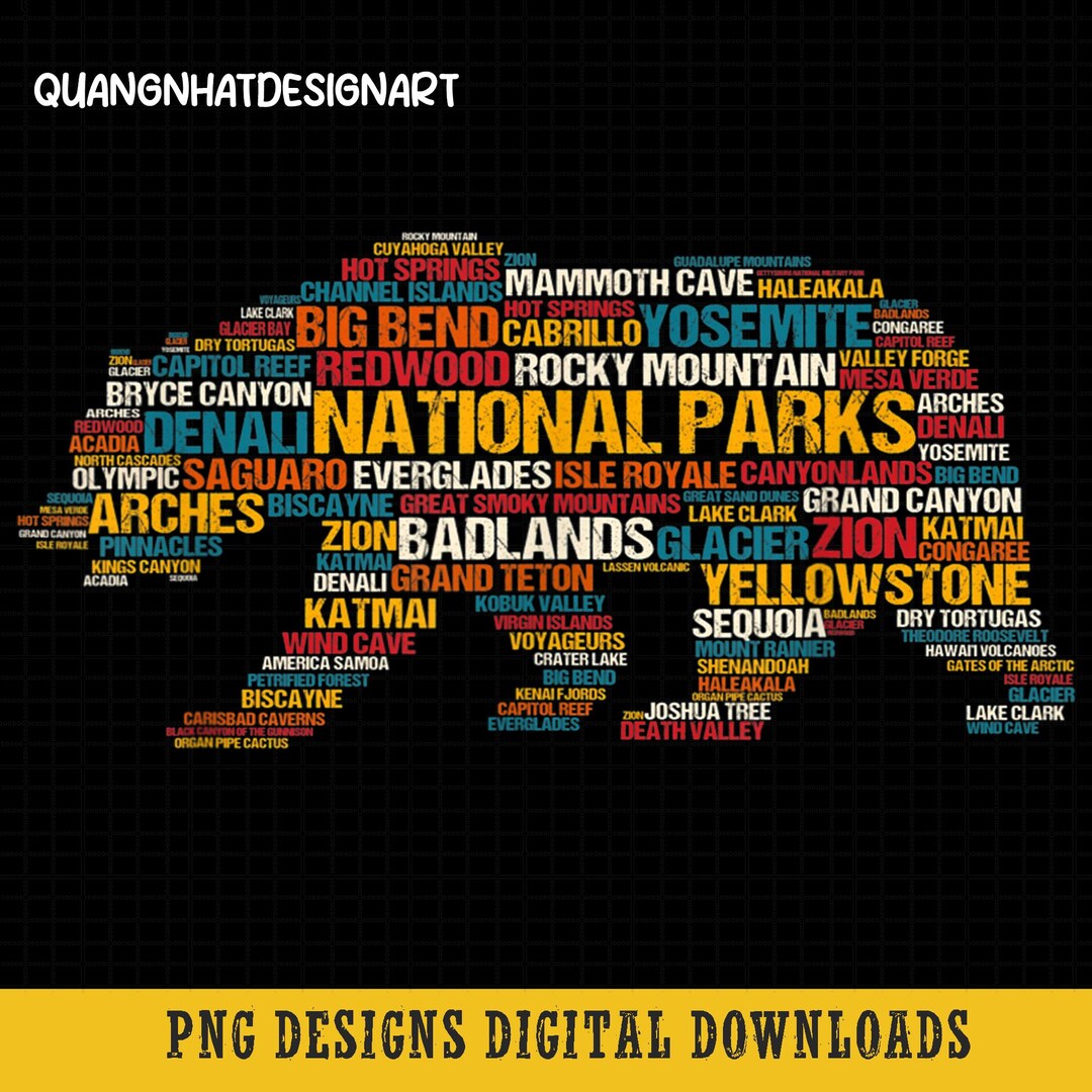 Support National Parks Png, Digital File, Wildlife Hiking Camping ...