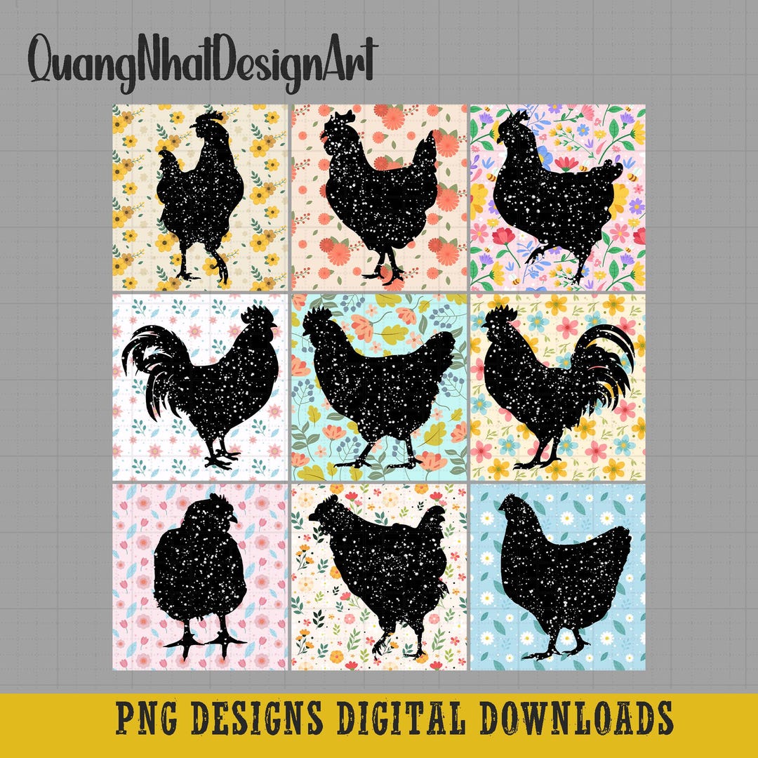 Happy Easter Chicken Png, Retro Floral Spring Chicken Png, Boho Chicken ...