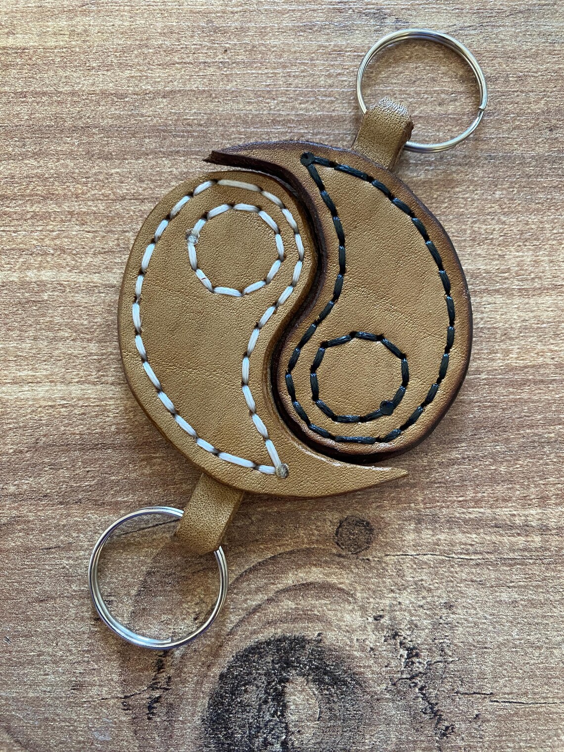 Leather Yin Yang Key Holder Template: Keychain Pattern (PDF, SVG, DXF ...