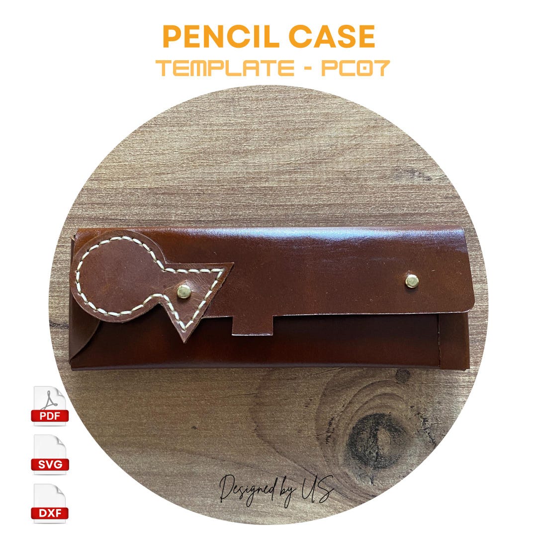 Leather Pencil Case Template: PDF, SVG, DXF Pattern - Etsy