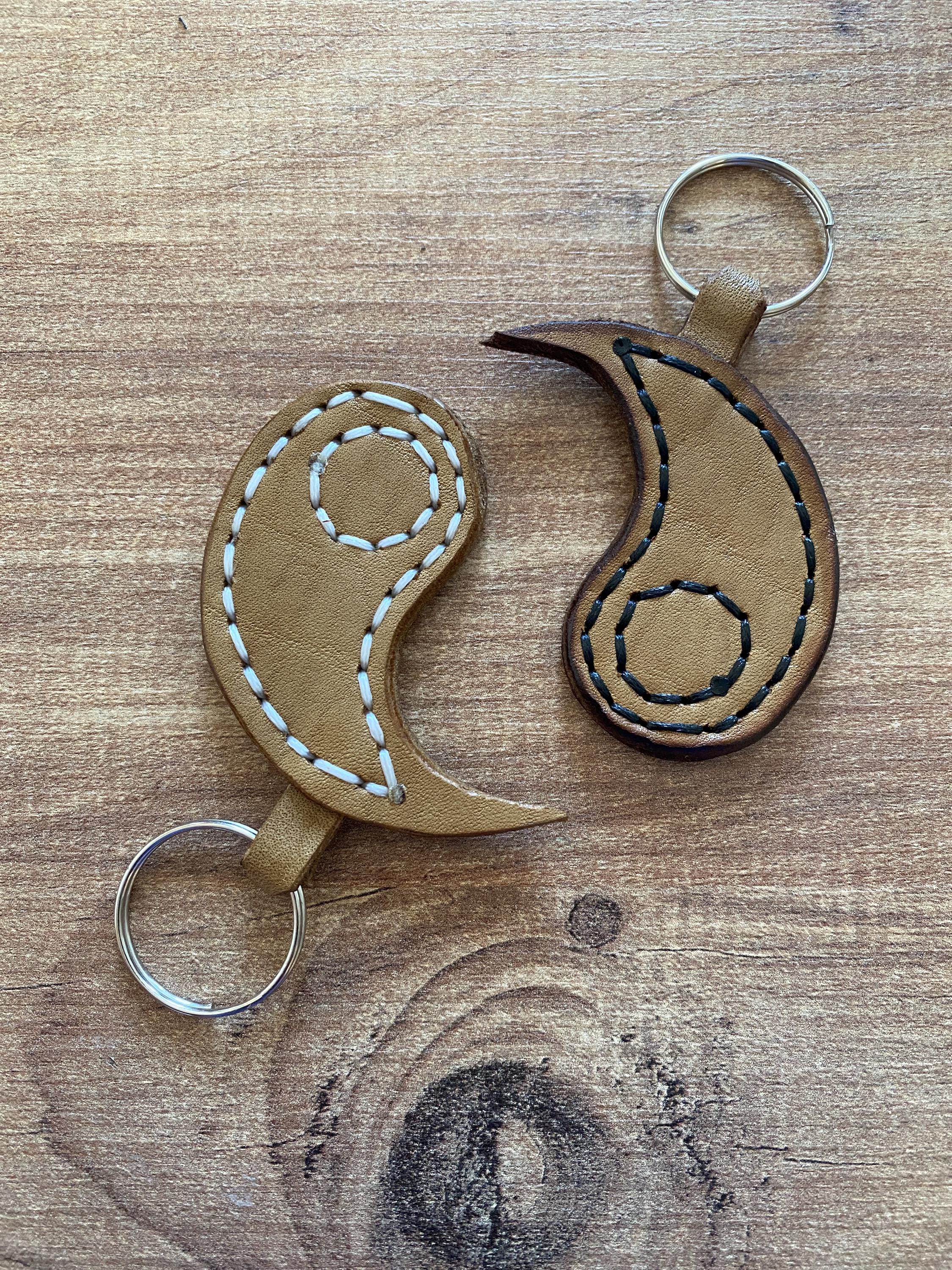 Leather Yin Yang Key Holder Template: Keychain Pattern (PDF, SVG, DXF ...