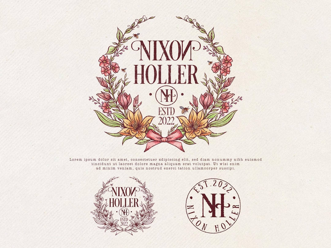 Premade Flower Farm Logo Design, Garden Logo, Family Farm Logo, Floral ...