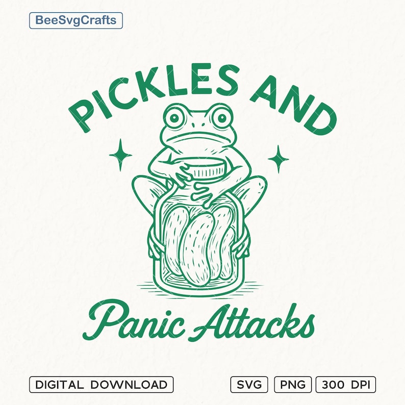 Pickles and Panic Attacks Svg Png, Funny Retro Mental Health Humor ...