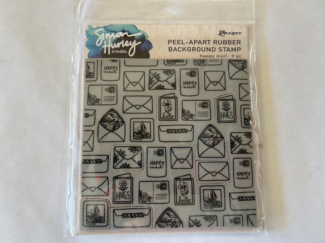Cling Mount Stamp - HAPPY MAIL - Peel-apart Rubber Background Stamp by ...