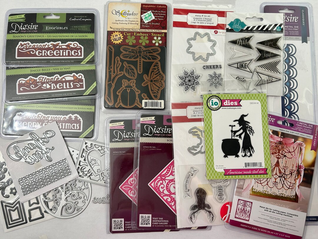 Cutting Die Destash Lot - Wafer Style Dies - Art Deco Edge, Insects ...