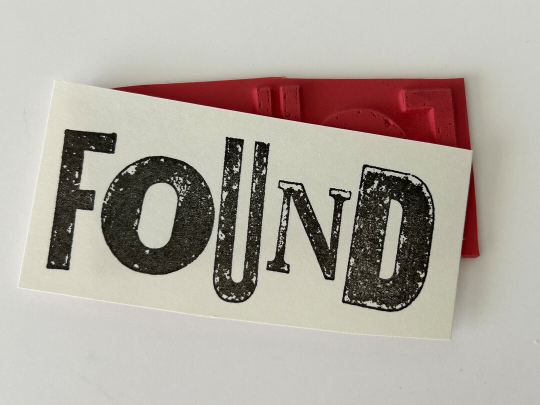 Handmade Rubber Stamp - FOUND Stamp, Mixed Letterpress Type Font ...