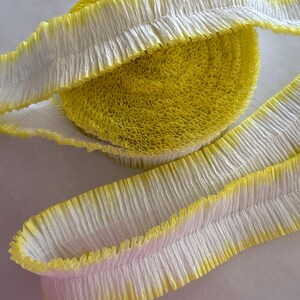 Ruffled Crepe Paper - White With Yellow Tint - YOUR CHOICE Length ...